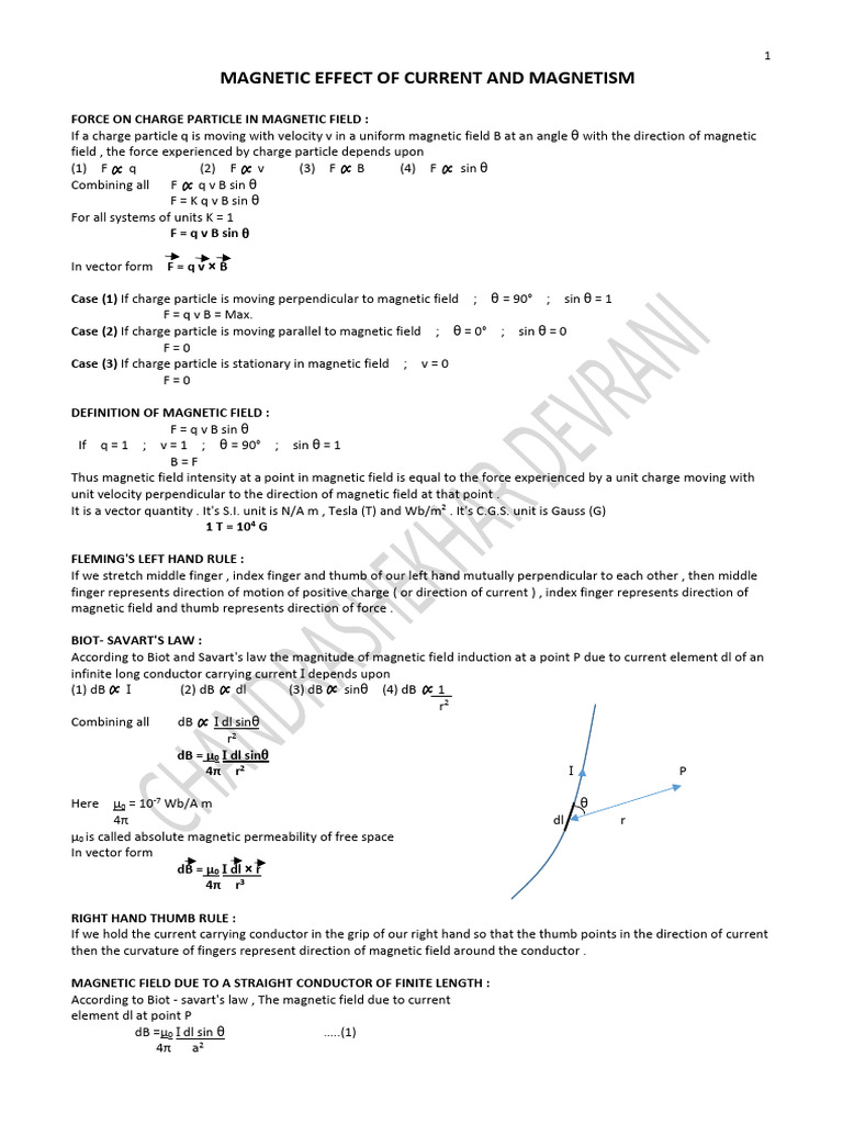 3 Magnetic Effect of Current and Magnetism | PDF | Magnetism ...