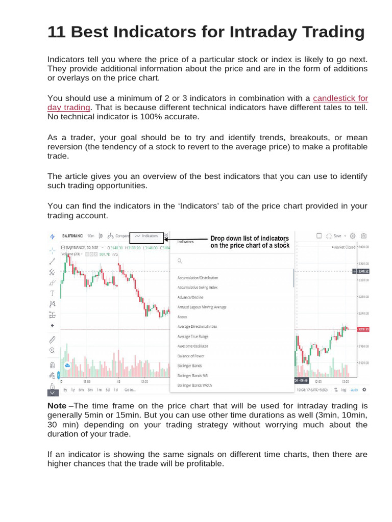 11 Best Indicators For Intraday Trading | PDF | Day Trading | Market Trend