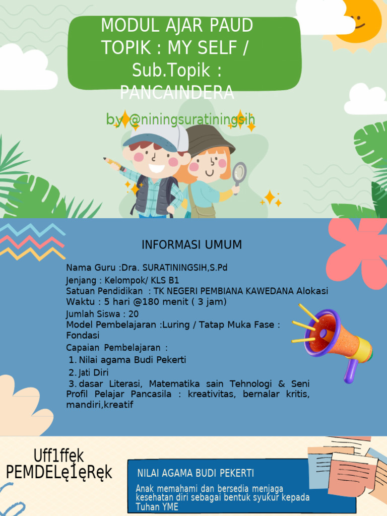 Modul PAUD: Panca Indera Anak | PDF