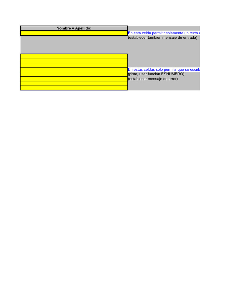Ejercicio Validación de Datos 2 | PDF