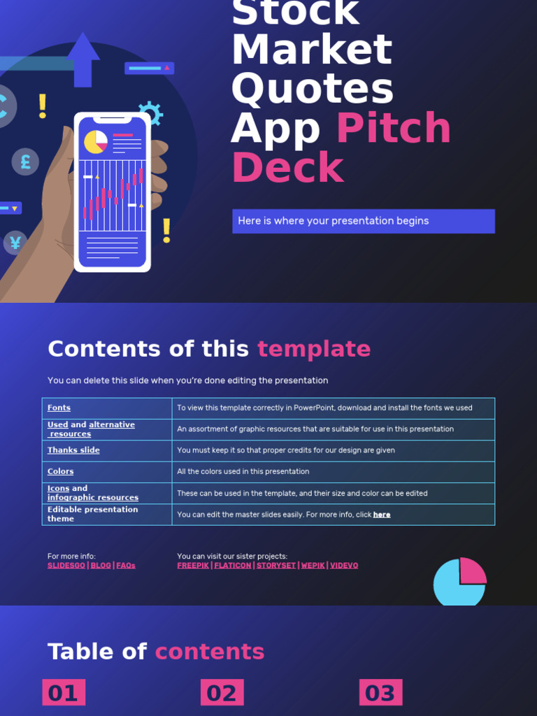 Stock Market Quotes App Pitch Deck by Slidesgo | PDF | Market ...