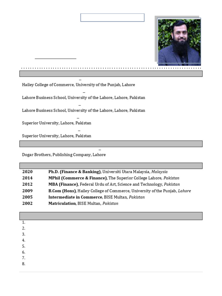 Academic Profile of Dr. Saeed Ahmad Sabir | PDF | Design Thinking ...