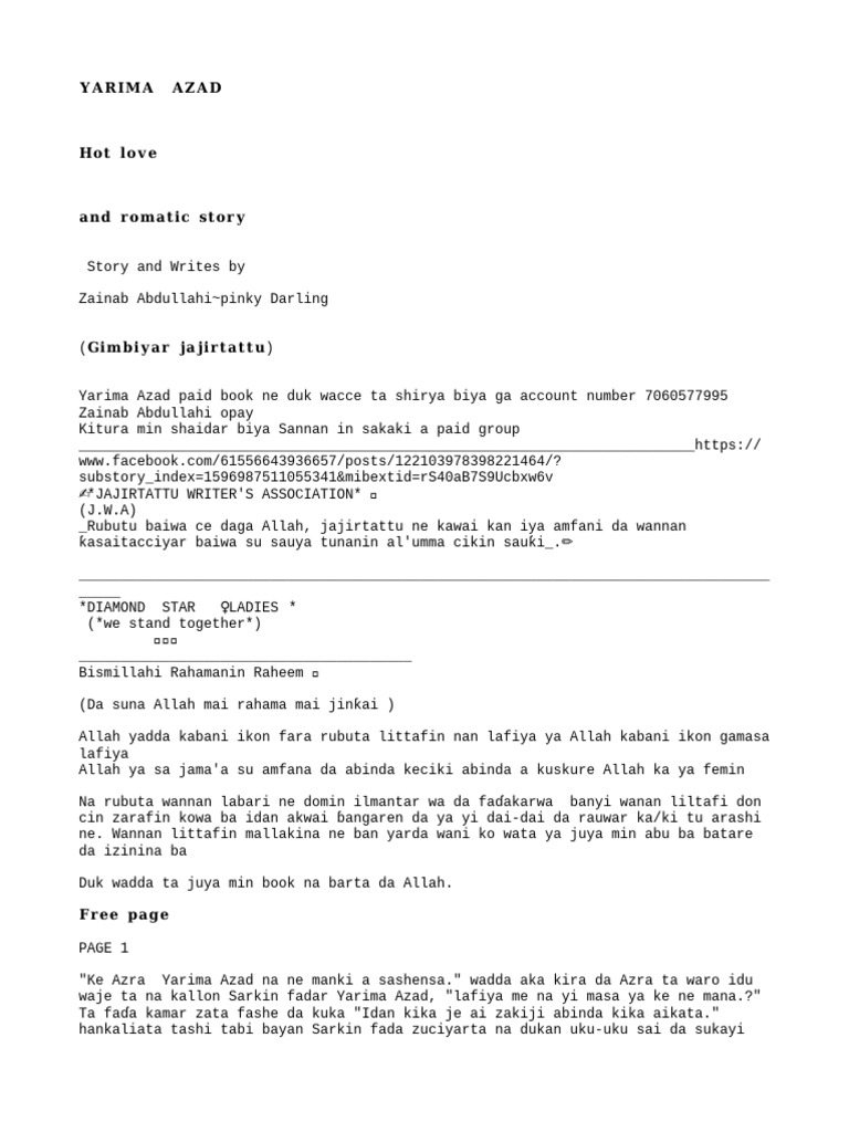 YARIMA AZAD Free Pages by Pinky Darling | PDF