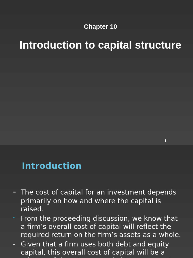 Introduction To Capital Structure | PDF | Cost Of Capital | Bonds (Finance)