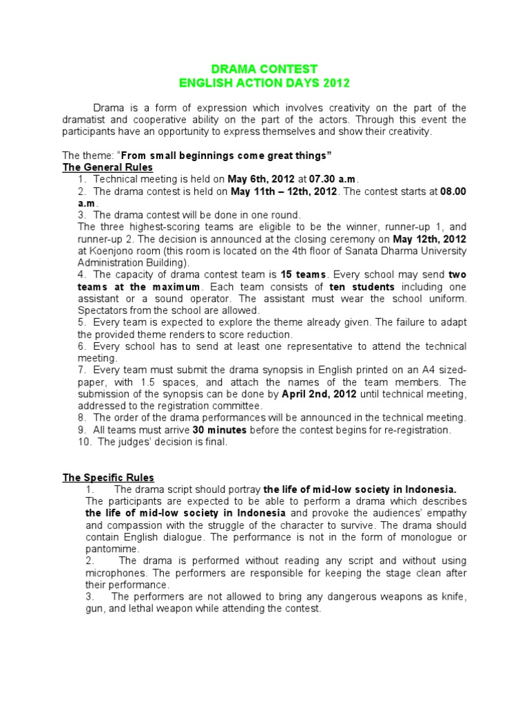 Drama Rules | PDF