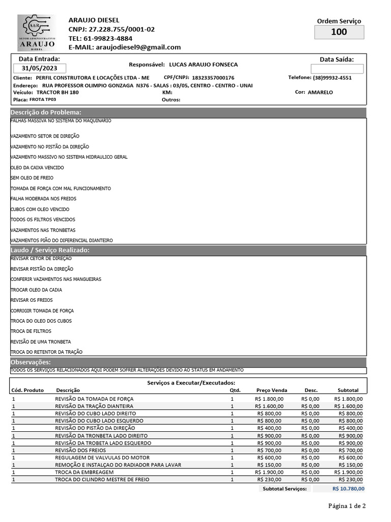 Os 100 Perfil - em Analise 23 06 23 - Frota - Tp03 | PDF