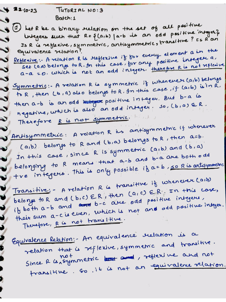 303.tutorial 3 Solution | PDF