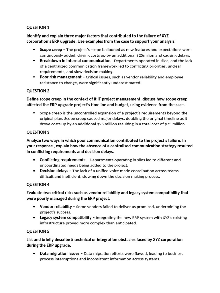 Ict Project Management Ass 1 | PDF | Enterprise Resource Planning ...