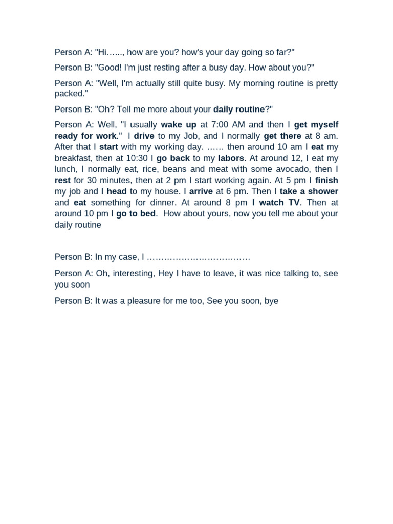 Conversation Sample For The Conversation Club | PDF