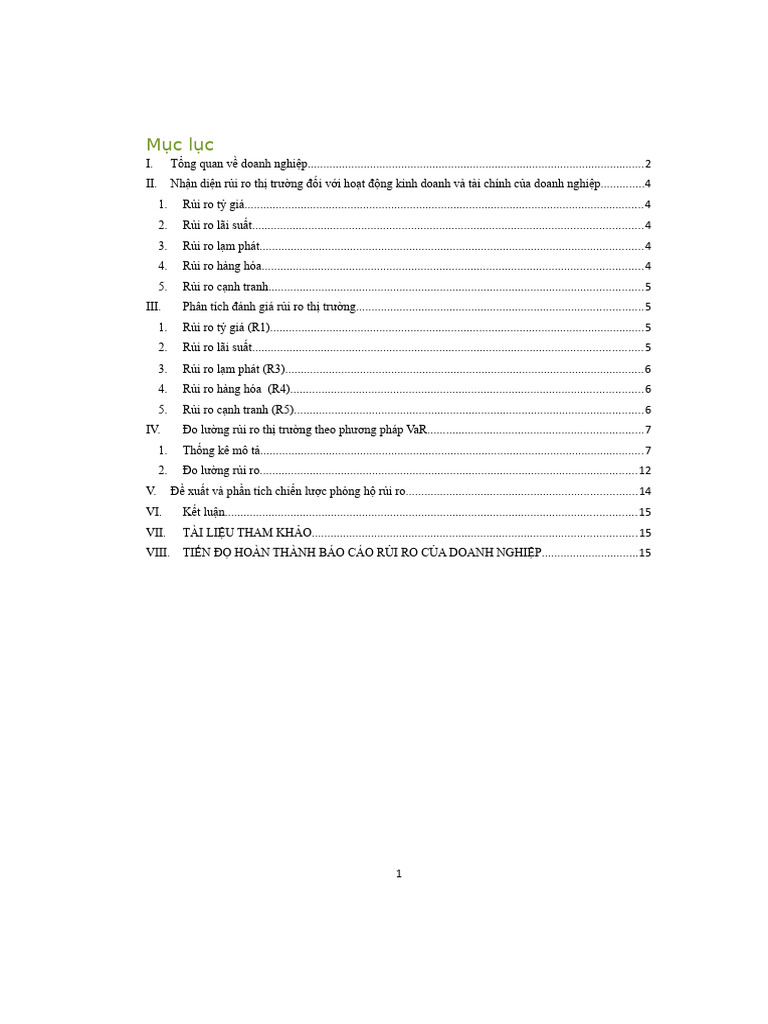 Bao Cao Rui Ro Cong Ty Co Phan Sua Viet Nam Vinamilk Quan Tri Rui Ro T 75424 | PDF