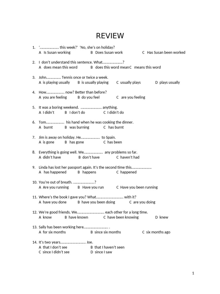 English Grammar Practice Questions | PDF