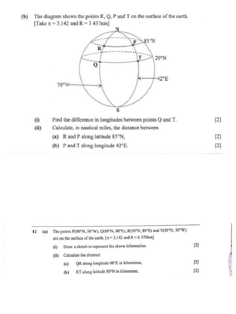 Earth Geometry 2016 To 2024 Gce and Internal | PDF