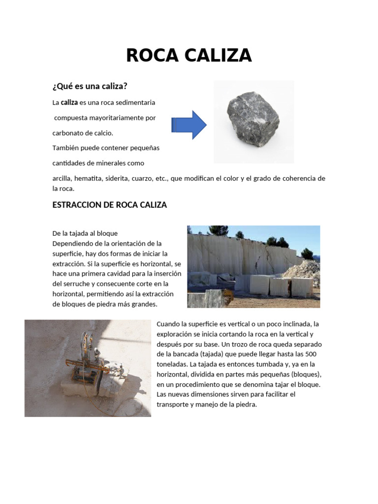 Usos y extracción de roca caliza | PDF | Caliza | Lima (Material)