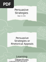 Persuasive Speech Analysis Handout DAFOREST | PDF | Rhetoric | Credibility