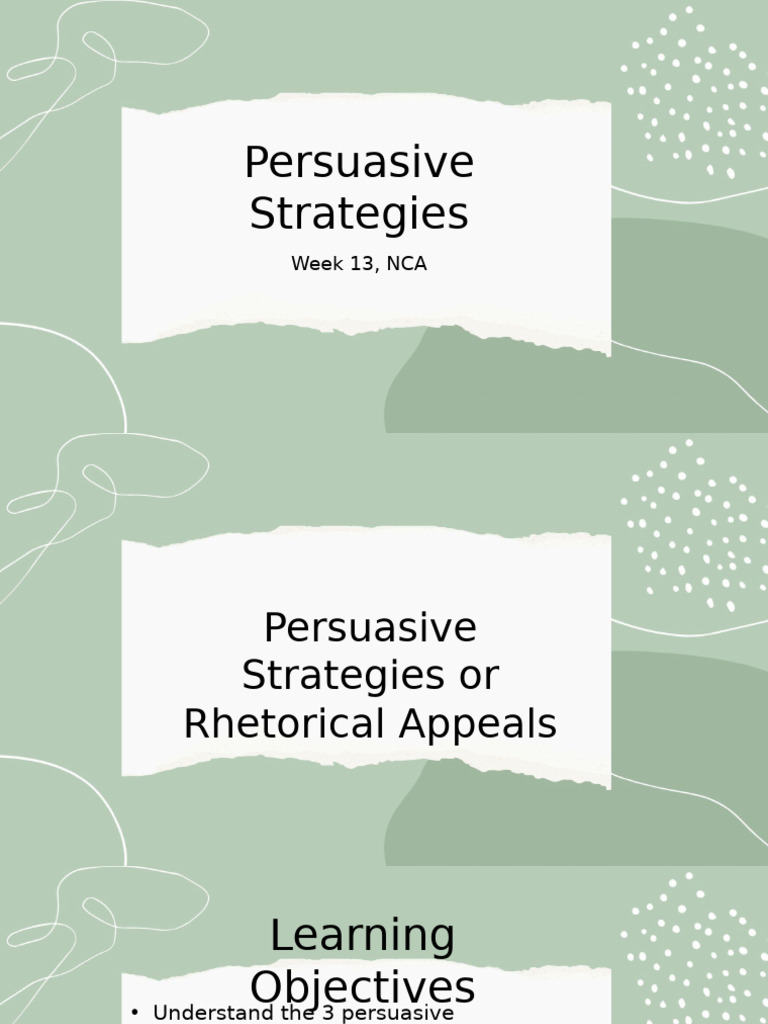 Eng 111 Persuasive Speech Strategies | PDF | Logos | Public Speaking
