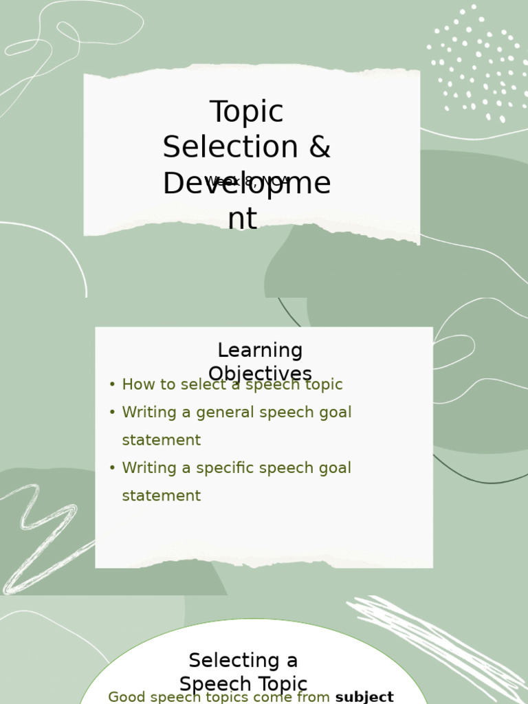 Eng 111 Topic Selection | PDF | Brainstorming | Goal