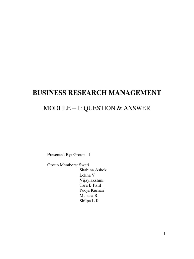 BRM Module 1 | PDF | Experiment | Decision Making