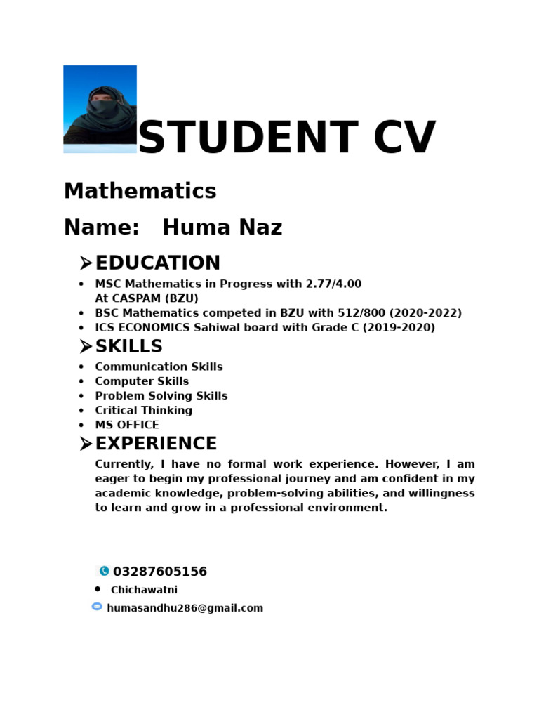 CV Huma Naz | PDF