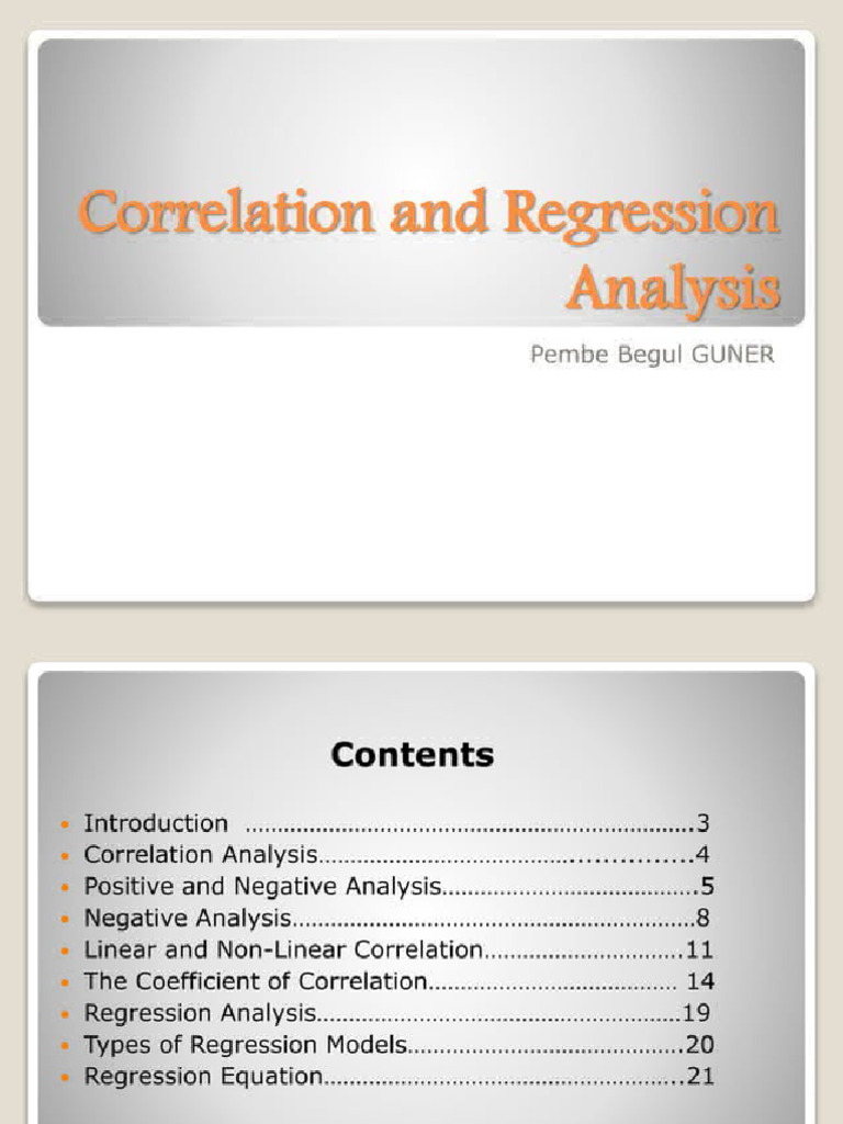 Regression Correlation | PDF