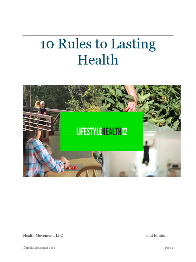 10 Rules To Lasting Health v2 | PDF | Foods | Sleep