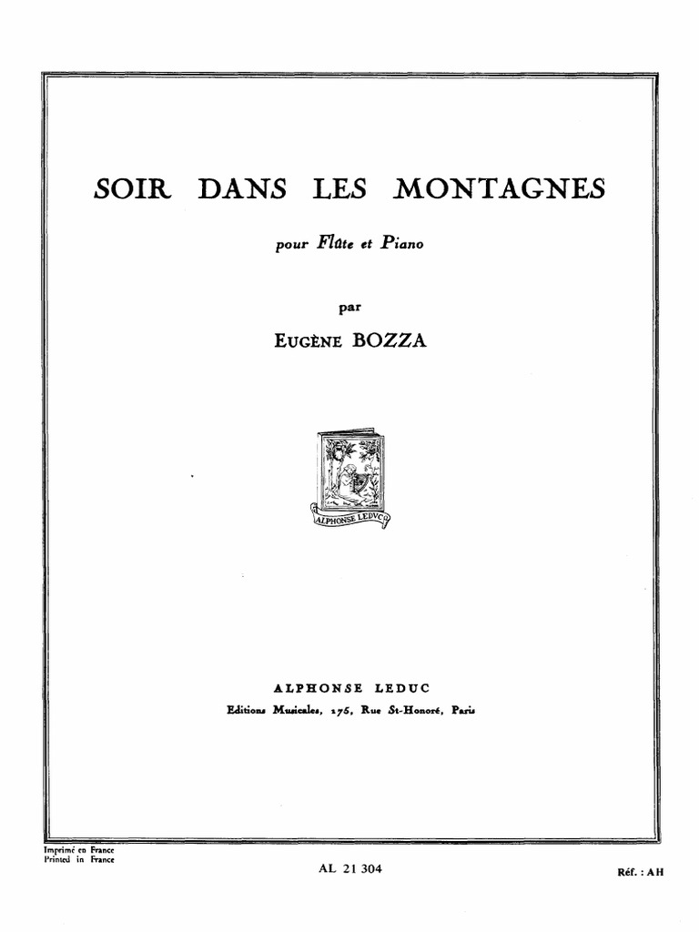E. Bozza, Soir Dans Les Montagnes - Klavir | PDF