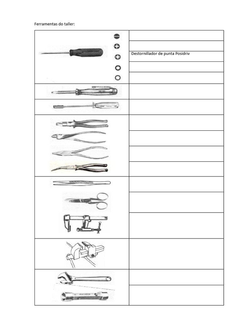 1.1. Cuestionario Ferramentas | PDF