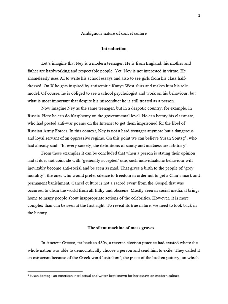 Ambiguous Nature of Cancel Culture | PDF | Cassandra | Vladimir Putin