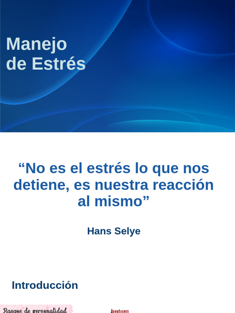 Manejo de Estres | PDF | Estrés (biología) | Las emociones