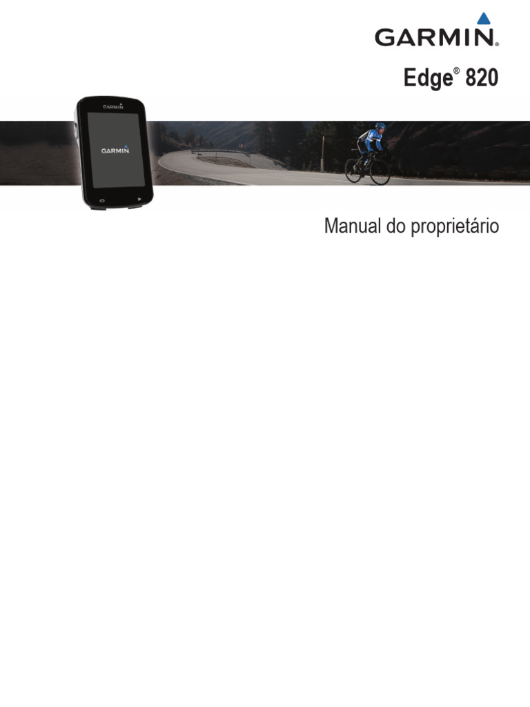 Manual do Proprietário Edge 820 Garmin | PDF | USB | Frequência cardíaca
