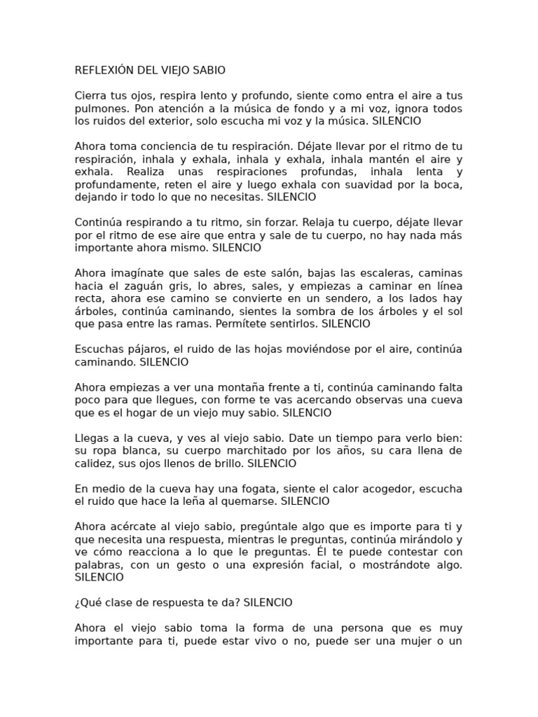 Reflexión El Viejo Sabio | PDF
