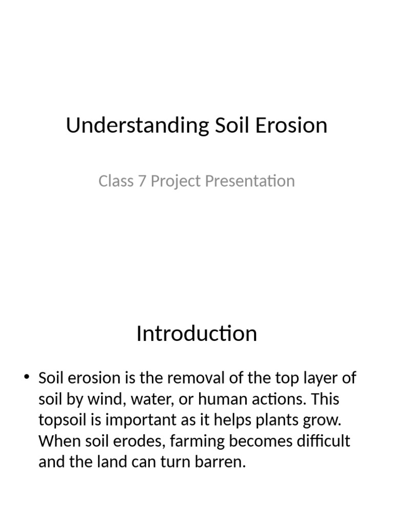 Soil Erosion: Class 7 Project Guide | PDF