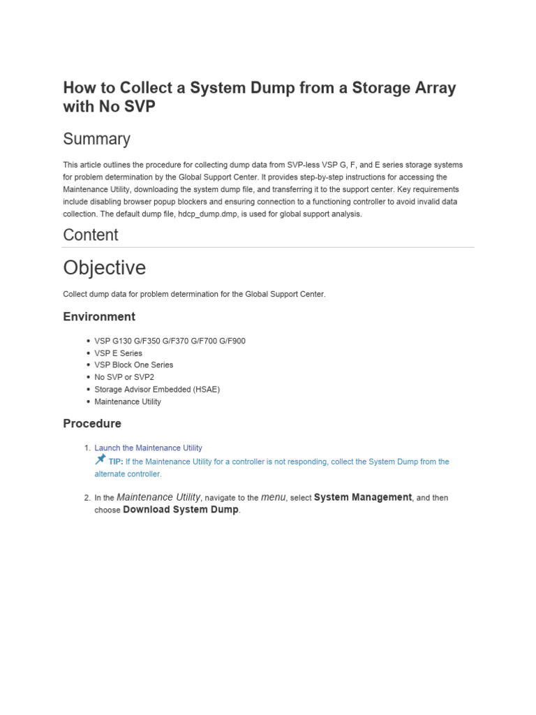 Collecting System Dumps Without SVP | PDF | Software Engineering ...