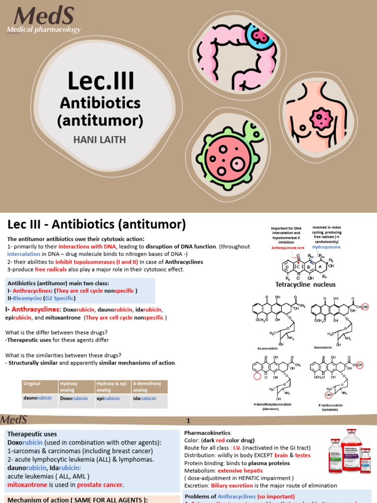 Cancer, Lec - III Antibiotics (Antitumor) MedS | PDF | Chemotherapy | Reactive Oxygen Species
