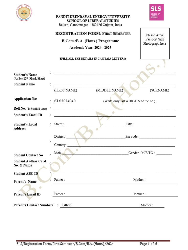 First Semester Registration Form 2024 | PDF | Justice | Crime & Violence