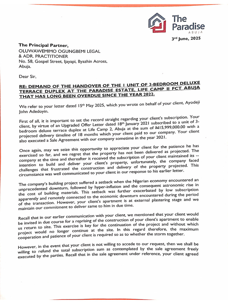 Response Letter - Ayodeji John Adedoyin | PDF