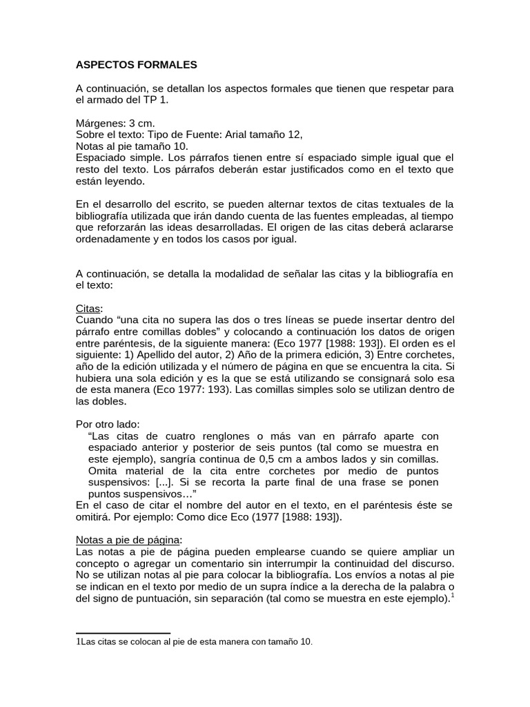 Aspectos Formales para Tp-2025 | PDF | Bibliografía | Símbolos tipográficos