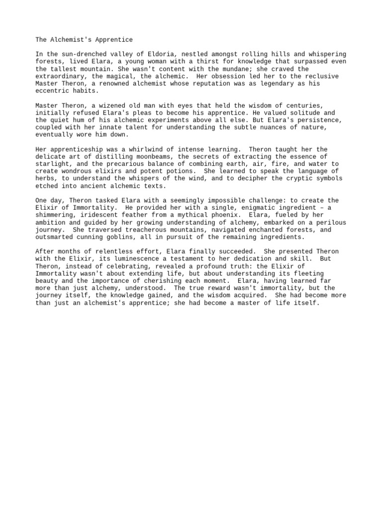 The Alchemist's Apprentice | PDF