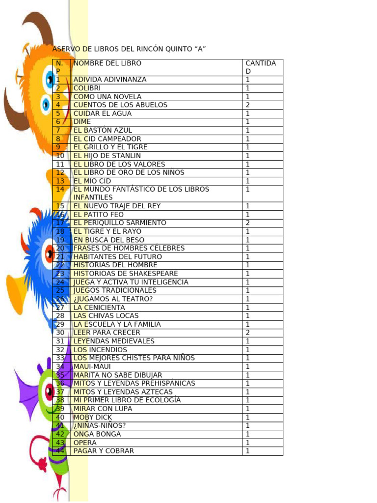 5a Mat - Aservo de Libros Del Rincón | PDF