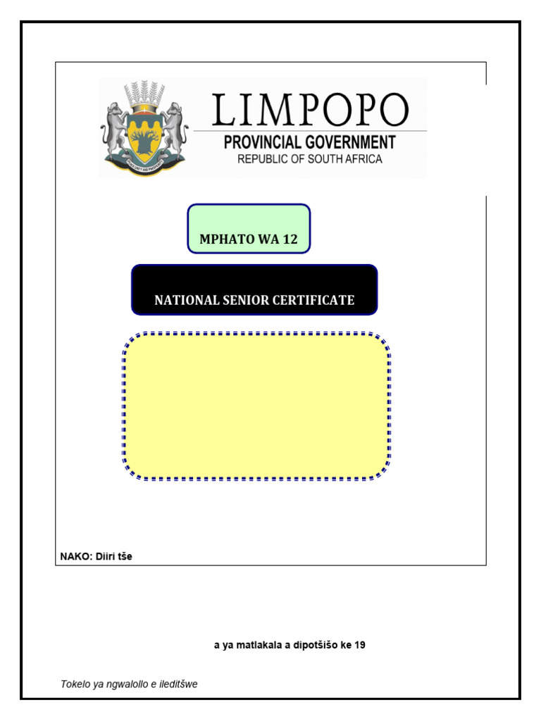Grade 12 Sepedi Paper 2 Guidelines | PDF | Languages Of Africa ...