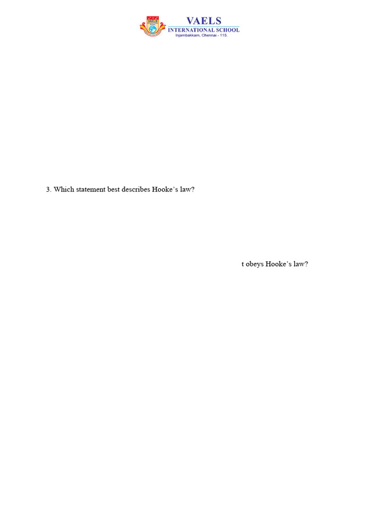 Chapter 5 - Forces and Matter Practice Questions | PDF | Force | Mechanics