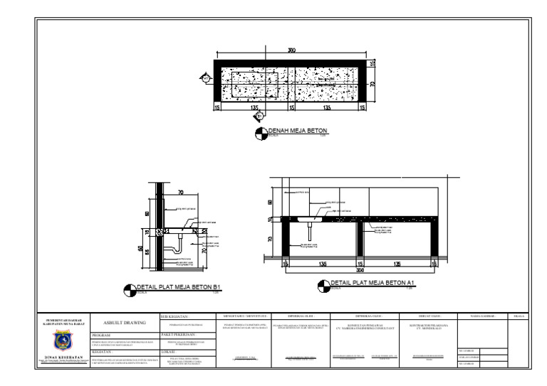 32 Detail Meja Beton | PDF