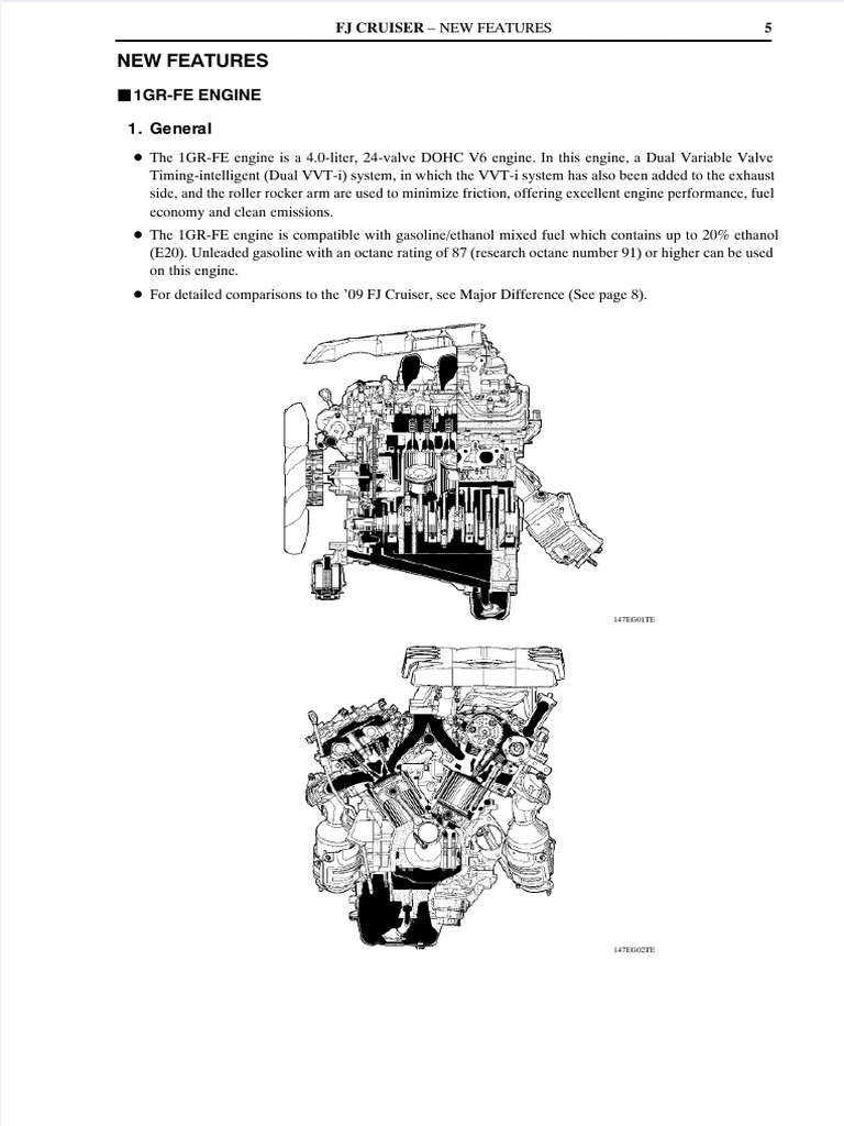 2010 FJ Cruiser Engine Features Overview | PDF | Piston | Engine Technology