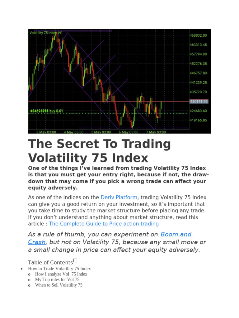 The Secret To Trading Volatility 75 Index | PDF | Volatility (Finance ...