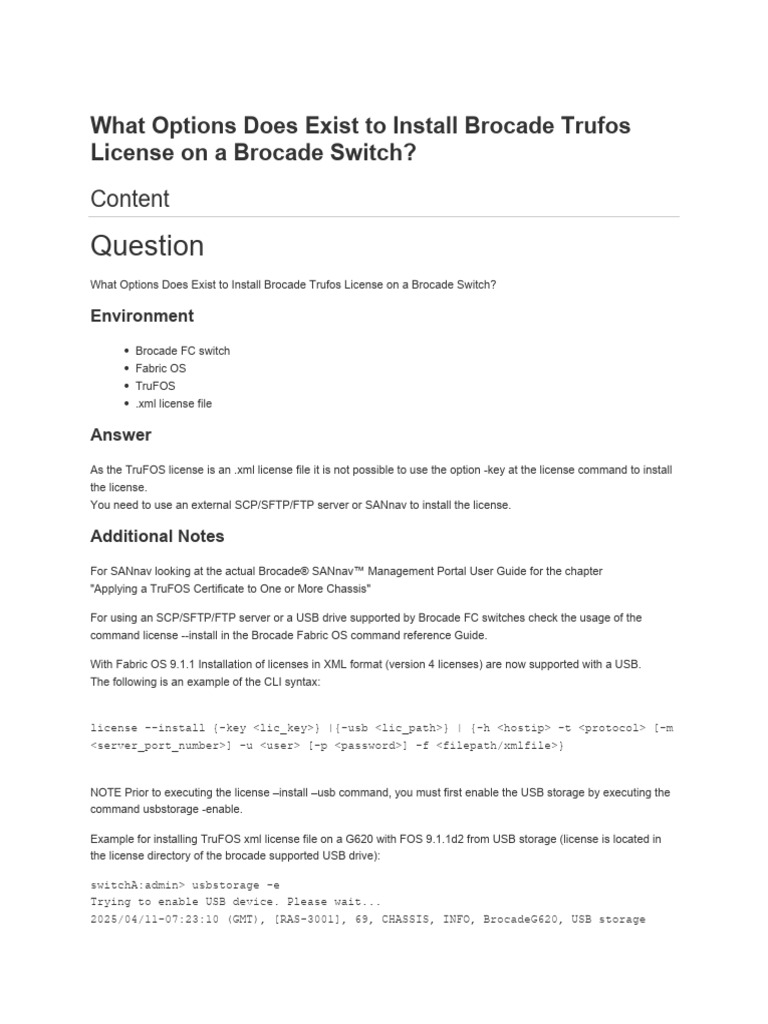 Installing Brocade TruFOS License | PDF | File Transfer Protocol ...