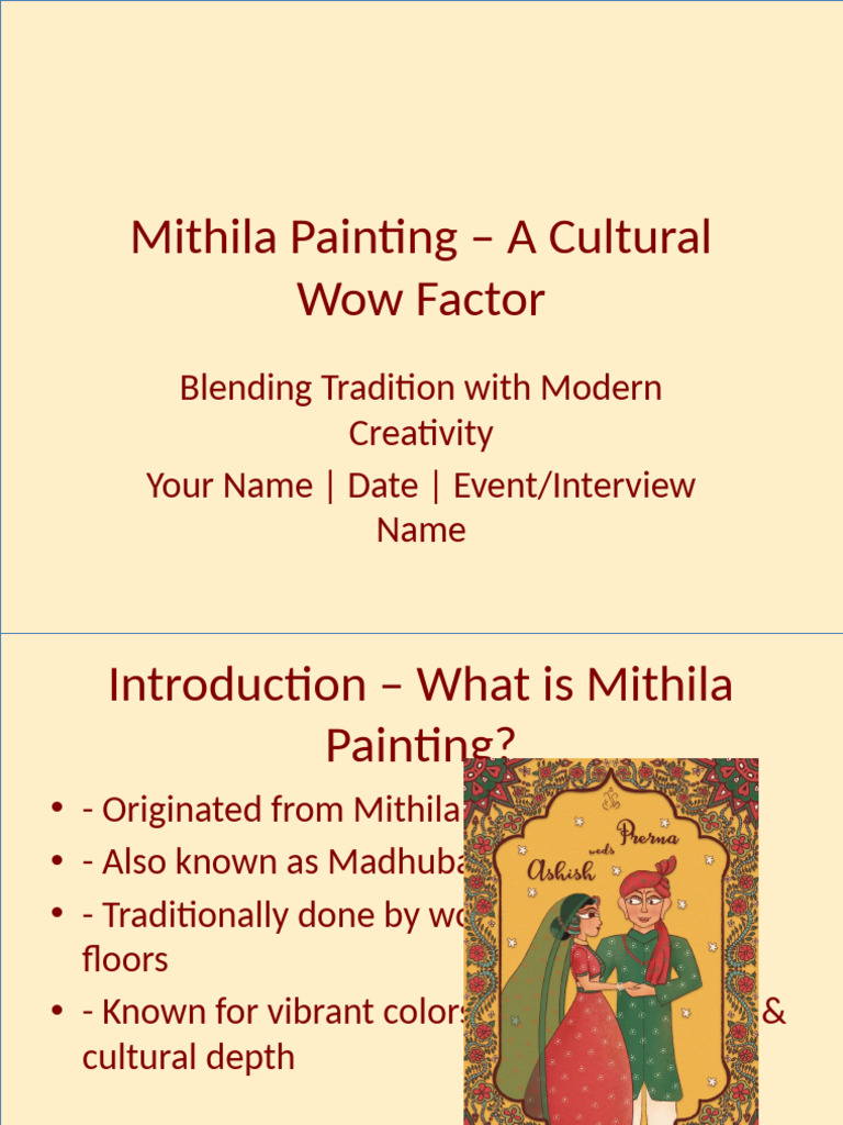 Mithila Painting Themed Presentation | PDF