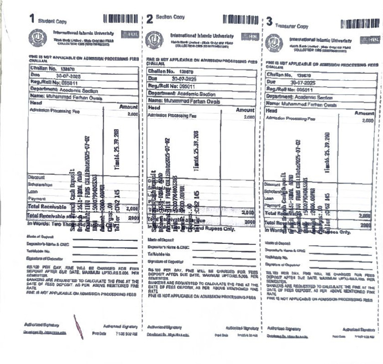 Fee Challan IIUIpdf | PDF