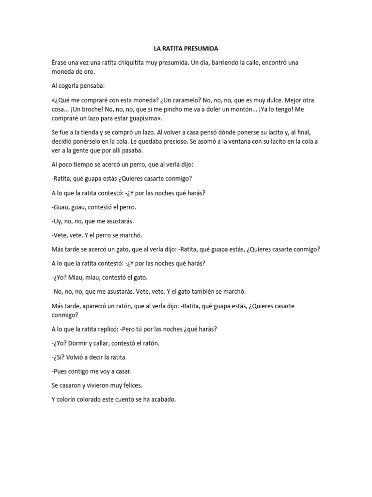 La Ratita Presumida | PDF