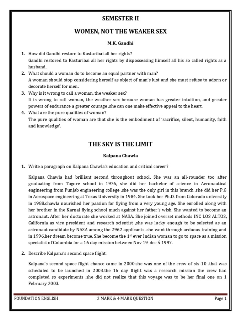 Semester II - English - Short Ansers | PDF | Astronomy