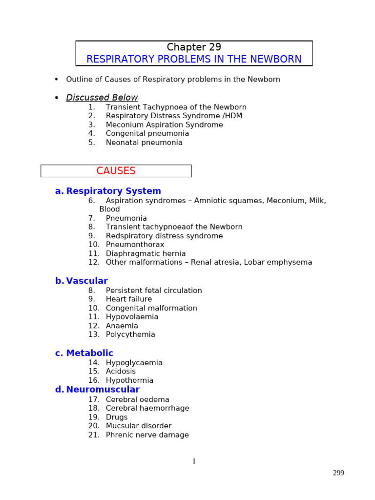 Respiratory Problems in The Newborn | PDF | Respiratory Diseases ...