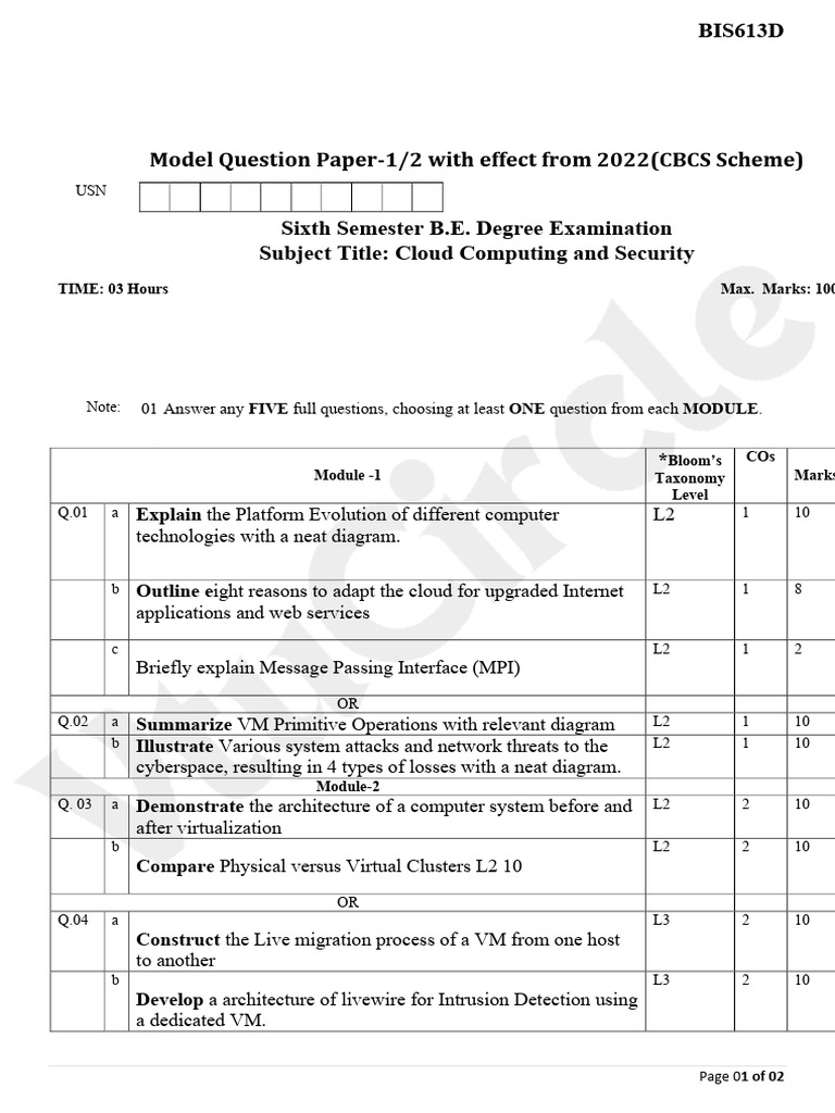 BIS613D Model Set 1 Paper | PDF | Message Passing Interface | Virtual ...